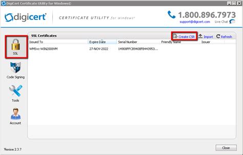 aws create csr and install ssl certificate digicert utility