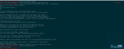 linux mysql start error starting mysql manager of pid