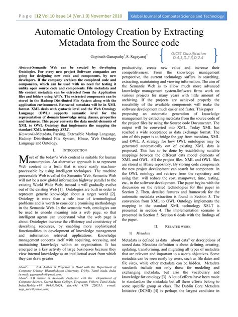 pdf automatic ontology creation by extracting metadata from the