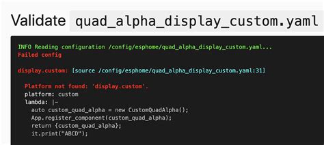 advice creating an esphome custom component for alphanumeric led