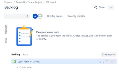how to create issue in jira scrum board tutorialkart