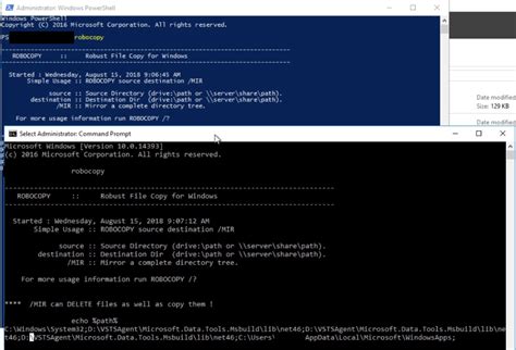 azure devops vsts windows machine file copy robocopy not found