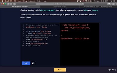 faq code challenge python functions win percentage python faq