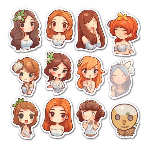 Premium Photo Cute Asian Girls Sticker Pack