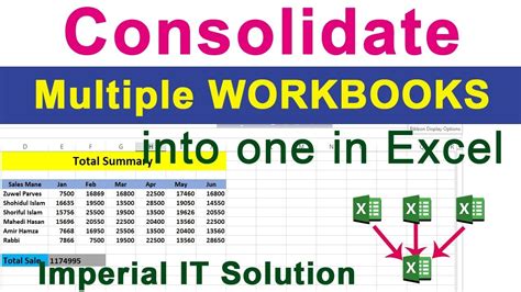 ms excel part 23 how to combine consolidate multiple workbooks into one