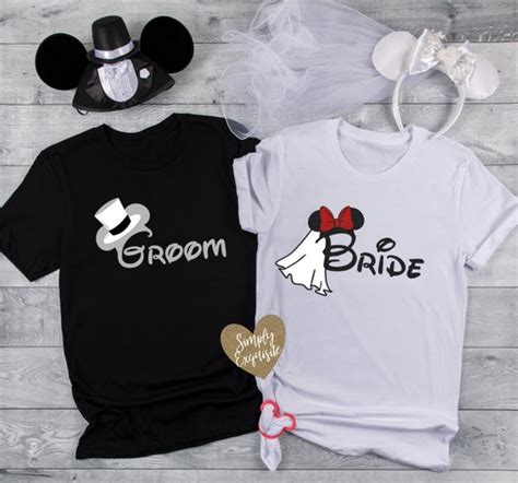 Disney Bride And Groom Shirts Mickey Minnie Magic Kingdom Etsy