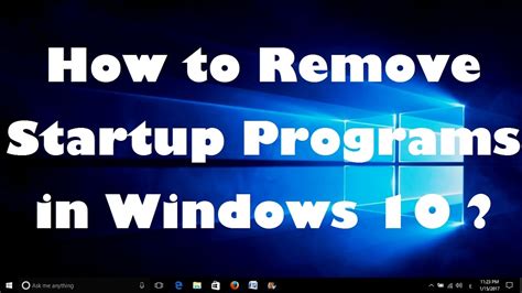How To Remove Startup Programs In Windows 10 Youtube