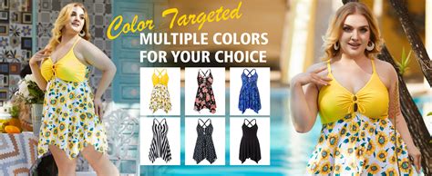 Hanna Nikole Womens One Piece Tummy Control Swimdress Plus Size