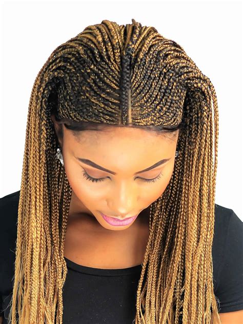 Fulani Cornrow Braided Wig 22 Inches Micro Braids Braided Etsy Canada