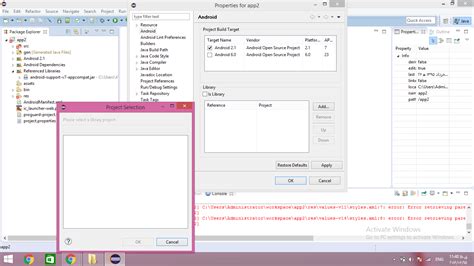 java project selection tab can not find the referenced