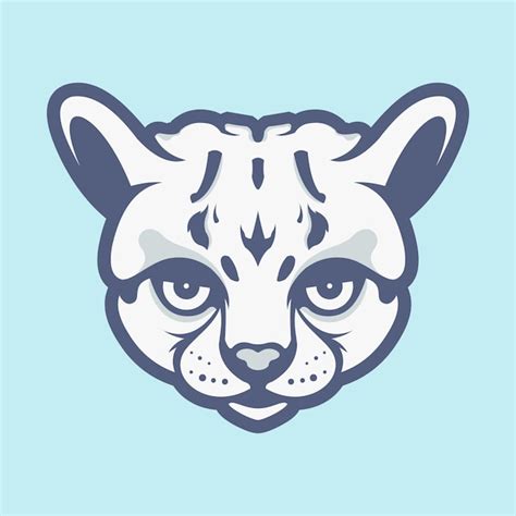 Ilustración Del Logotipo De La Cabeza De Un Gato Mirando Fijamente