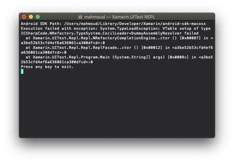 xamarin uitest repl doesn t work anymore · issue 782 · microsoft