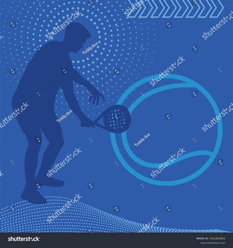 Padel Tennis Player Silhouette Background Design Stock Vector Royalty