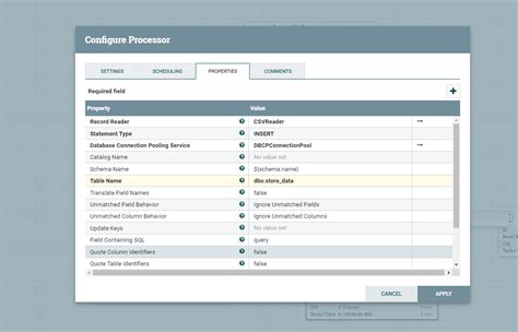 nifi putdatabaserecord processor error insert cloudera