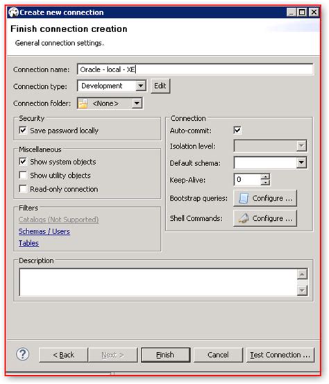 dbeaver database connection configuration oracle
