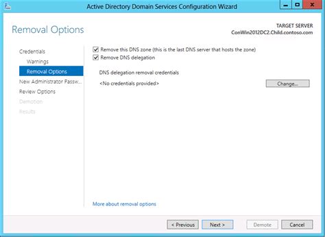 ad ds installation and removal wizard page descriptions microsoft learn