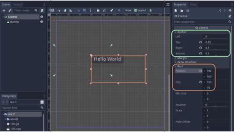 using anchor positioning in godot