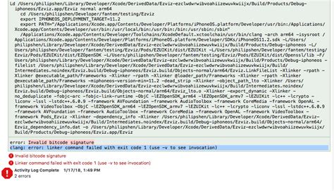 ios apple mach o linker id error and invalid bitcode
