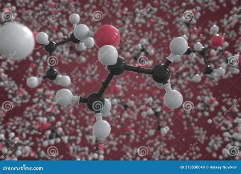 Isopropyl Alcohol Molecule Scientific Molecular Model 3d Rendering
