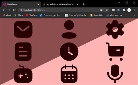 javascript why my page scroll when i resize on my browser stack