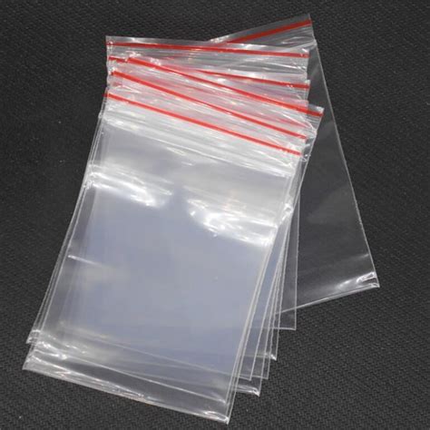 100 Zip Lock Bags Reclosable Clear Poly Bag Plastic Baggies Small