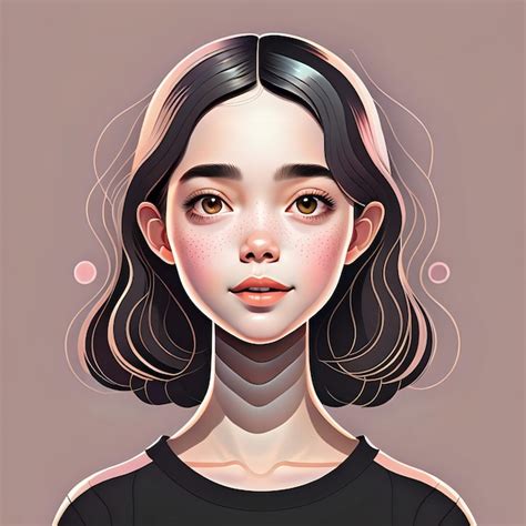 Premium Ai Image Beautiful Girl With Short Hair Digital Illustration