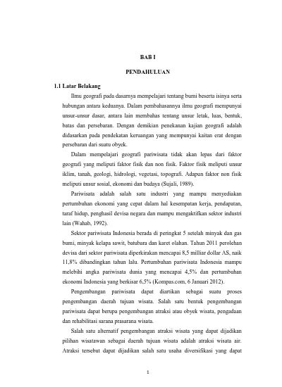 Pendahuluan Analisis Potensi Obyek Wisata Mata Air Umbul Dalam Rangka