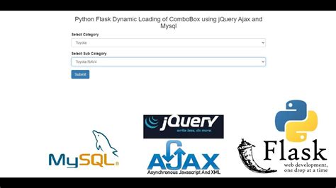 python flask dynamic loading of combobox using jquery ajax and mysql