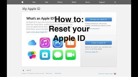 How To Reset Your Apple Id Password Youtube