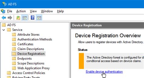 adfs 4 enable device authentication method