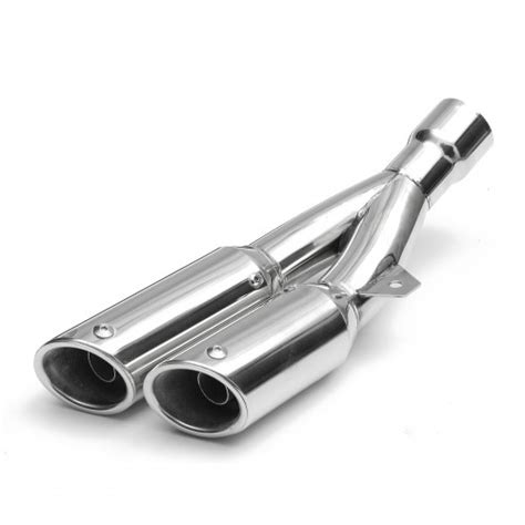 38mm 51mm Muffler Exhaust Tail Pipe Double Twin Tip Steel Motorcycle