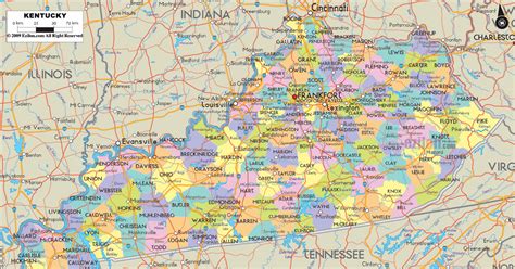 World Maps Library Complete Resources Kentucky County Road Maps