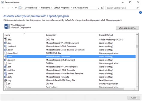 remove file type associations in windows 10