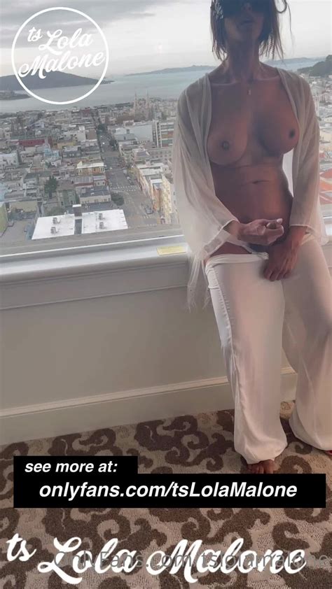Ts Lola Malones Huge Cock Being Jerked To Ejaculation With A View Of