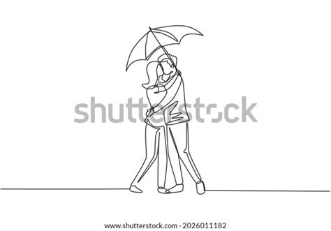 Single Continuous Line Drawing Woman Man Stock Vector Royalty Free