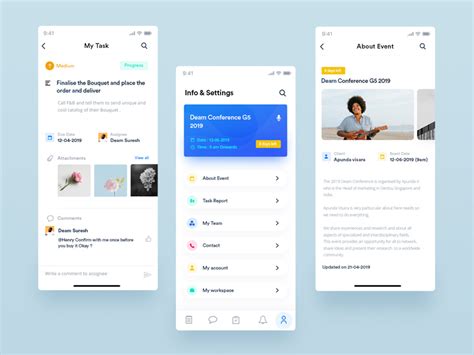 dribbble event app ui design by juan trigusto