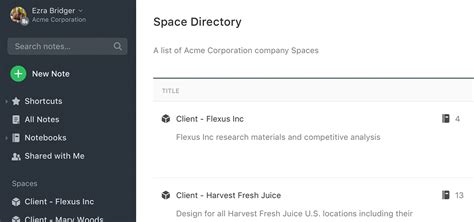 evernote teams space directory overview evernote help and learning