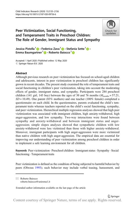 Peer Victimization Social Functioning And Temperament Traits In