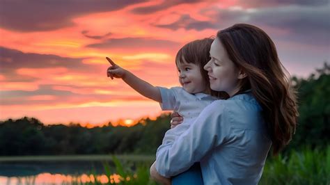 Premium Photo Mother And Son Hugging On A Mothers Day Moment Of Love