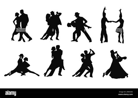 Dance Couple Dancing Couple Silhouettes Stock Vector Image And Art Alamy