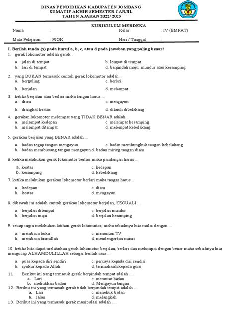 Soal Sumatif Seni Rupa Bab 1 Kelas 4 Kamis 11 8 2022 Print Sumatif