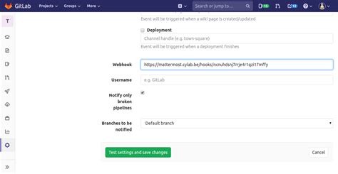 publish gitlab notifications to mattermost cylab be