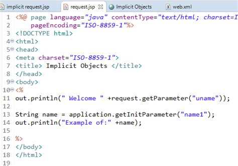 jsp implicit objects 9 implicit objects in jsp