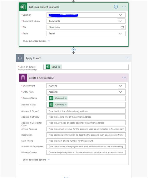 solved sample create record to cds from excel power platform community