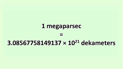 convert megaparsec to dekameter excelnotes