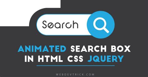 animated search box in javascript html and css expanding effect