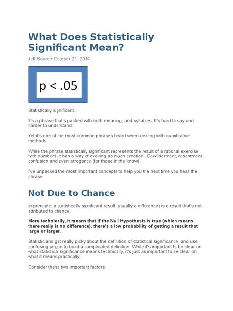 What Does Statistically Significant Mean Pdf Statistical
