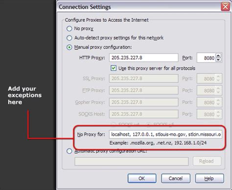 add an exception to your proxy settings