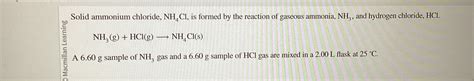 Solid Ammonium Chloride Nh4cl ﻿is Formed By The