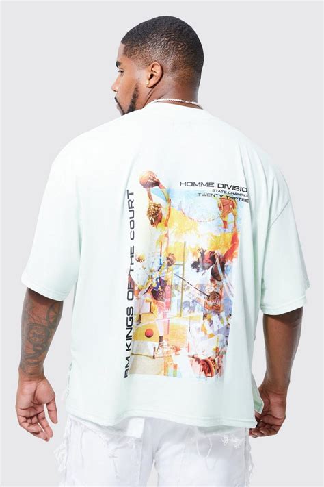 Plus Oversized Boxy Basketball Graphic T Shirt Boohoo Uk